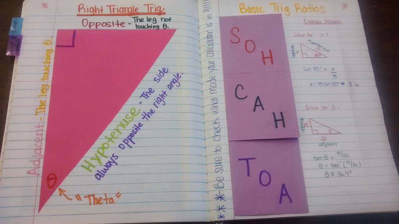 Math = Love: Trigonometry Unit 2 Interactive Notebook Pages