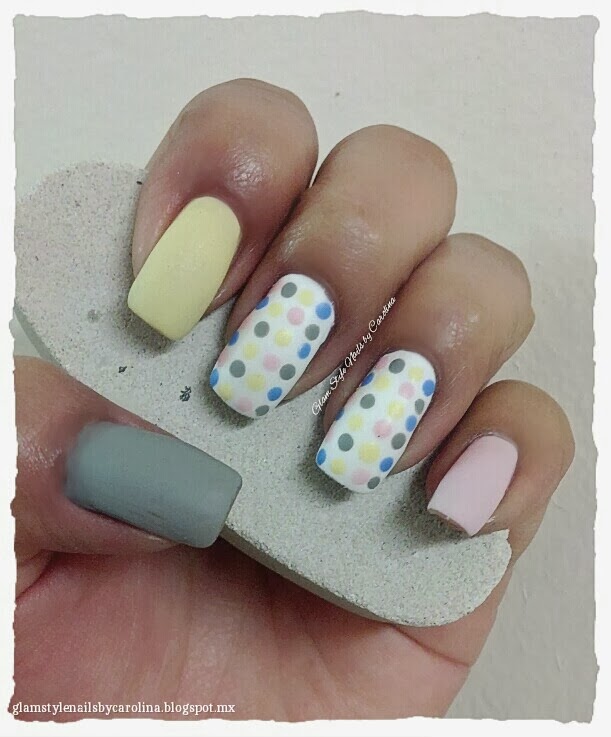 Glam Style Nails by Carolina: PASTEL MATTE POLKA DOTS