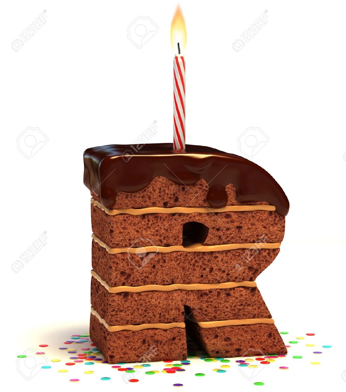 Birthday Cake Letter R - Birthday Letter