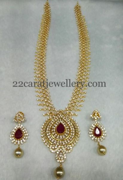 Round Diamonds Long Chain - Jewellery Designs