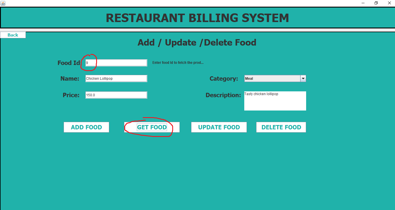 Restaurant Billing System Project using Java & MySQL