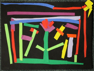 Creating Art With Kids: kindergarten line collages