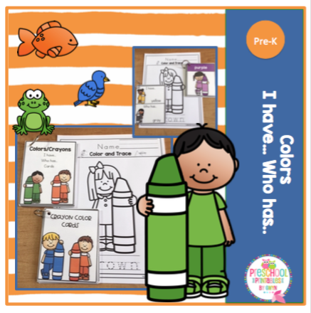 Colors I Have... Who Has... Cards ~ Preschool Printables