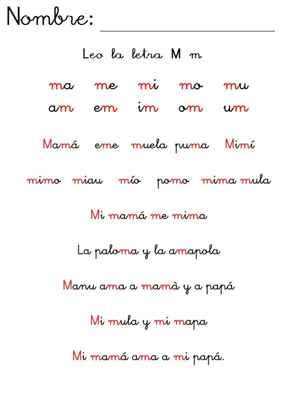 El blog de la profe Aroa: APRENDEMOS LA LETRA M