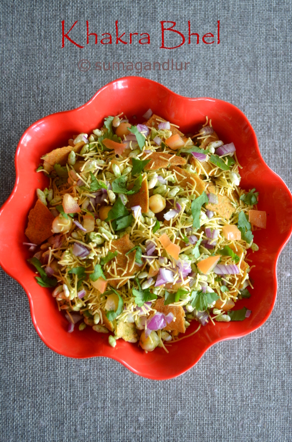 Veggie Platter: A - Z Indian Street Foods ~ K for Khakra & Chana Bhel