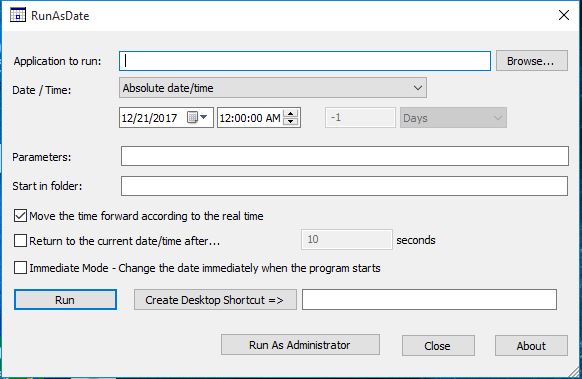 RunAsDate (Trial Resetter)
