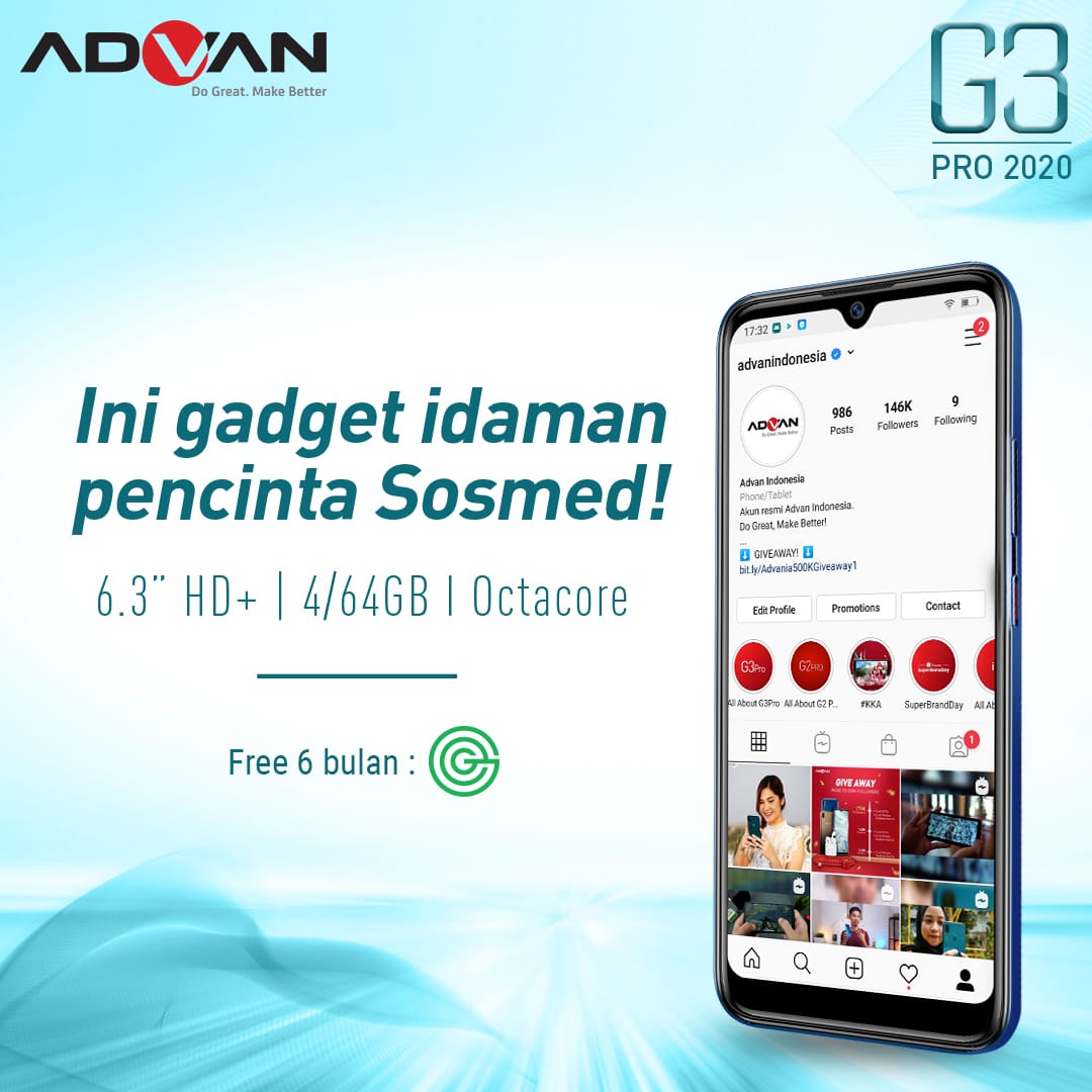 Smartphone Advan G3 Pro 2020: Design Elegan, Baterai Tahan Lama dengan ...