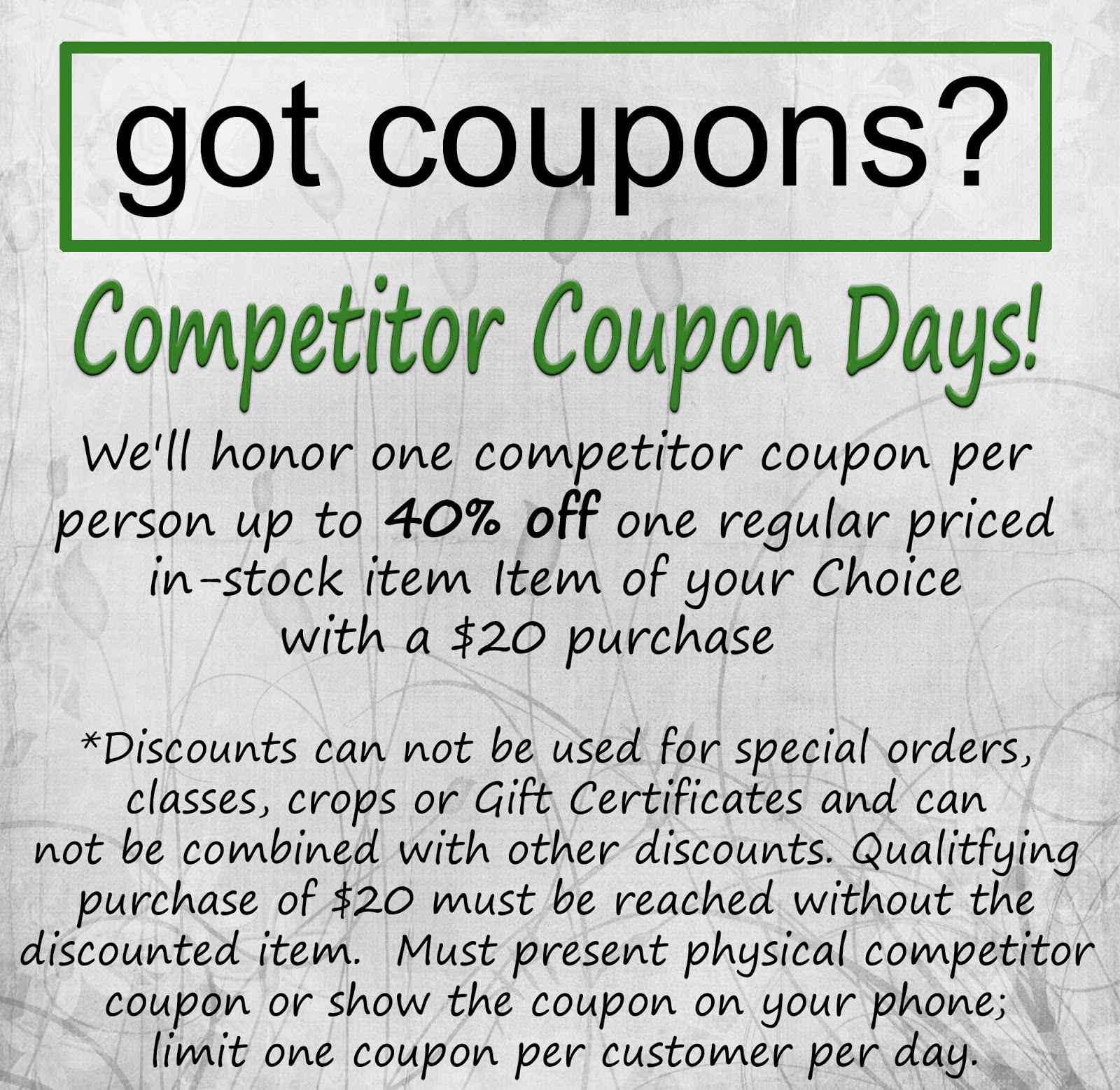 Photo Scraps: Competitor Coupon Days