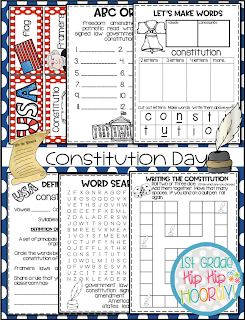 1st Grade Hip Hip Hooray!: Constitution Day September 17th