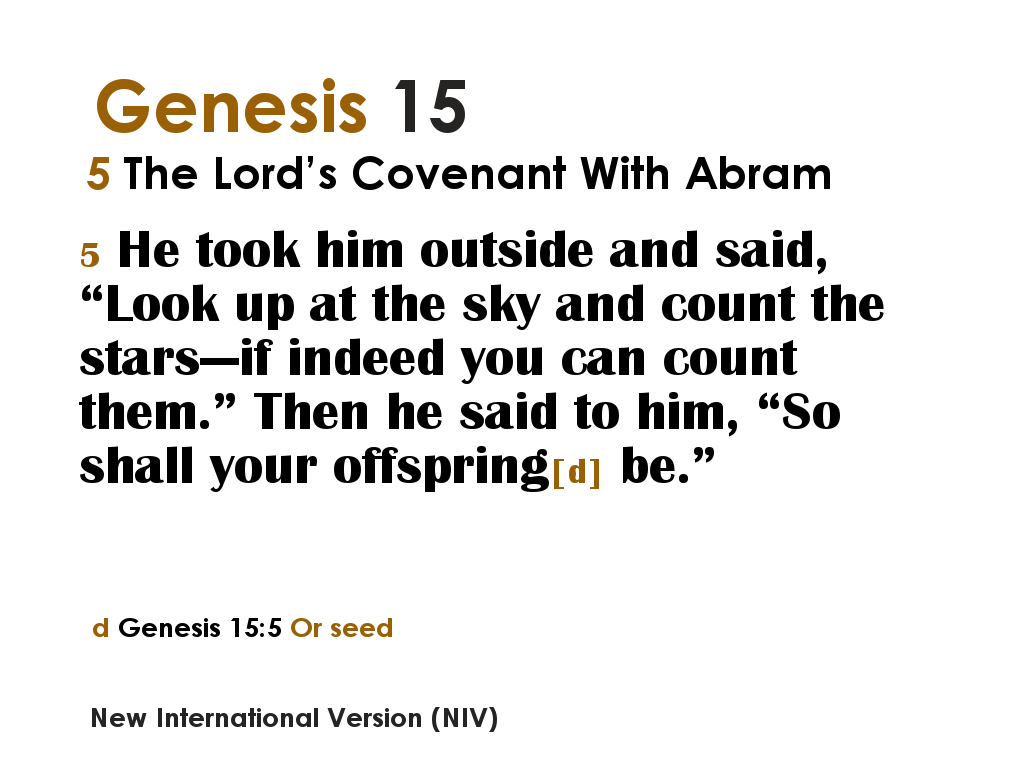 Genesis 15:5 The Lord’s Covenant With Abram