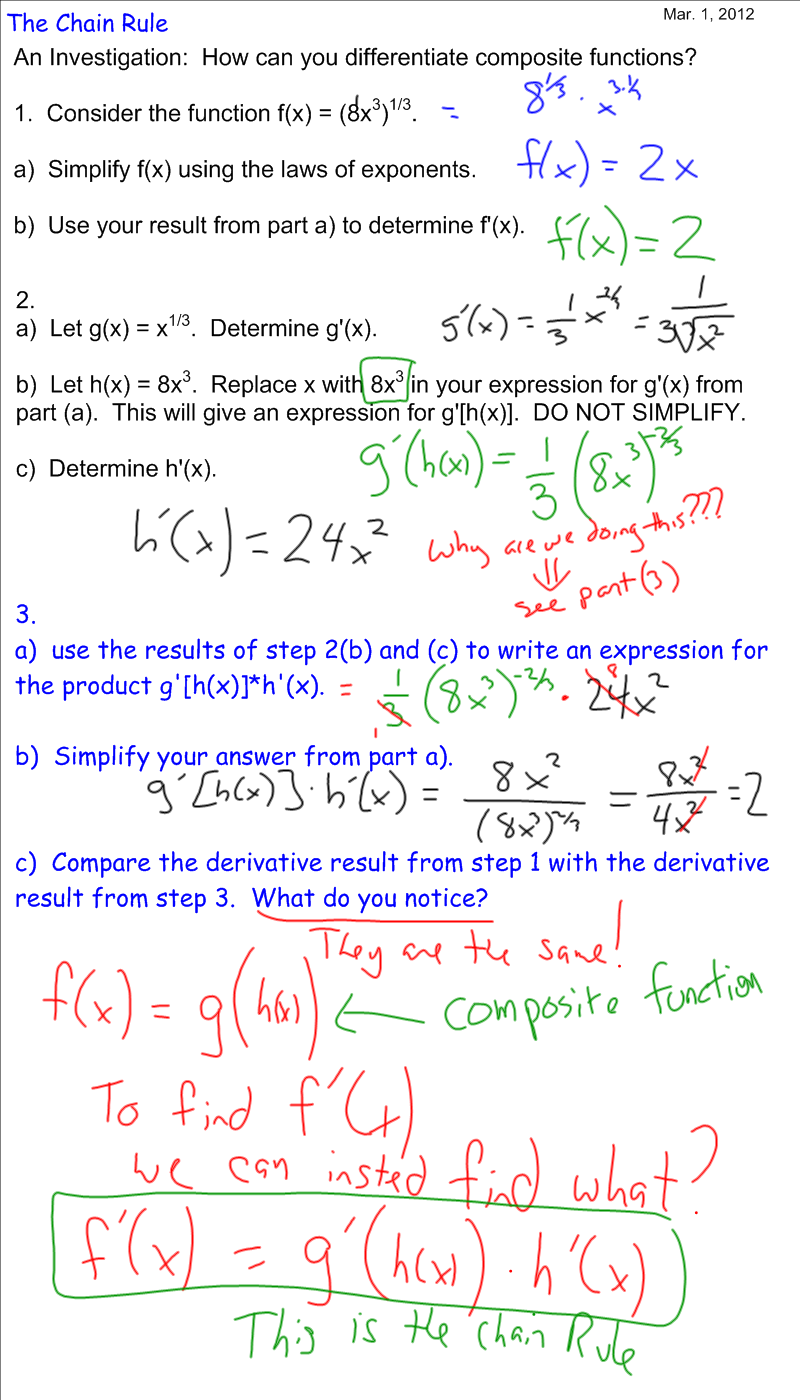 4U Calculus & Vectors: Chain Rule