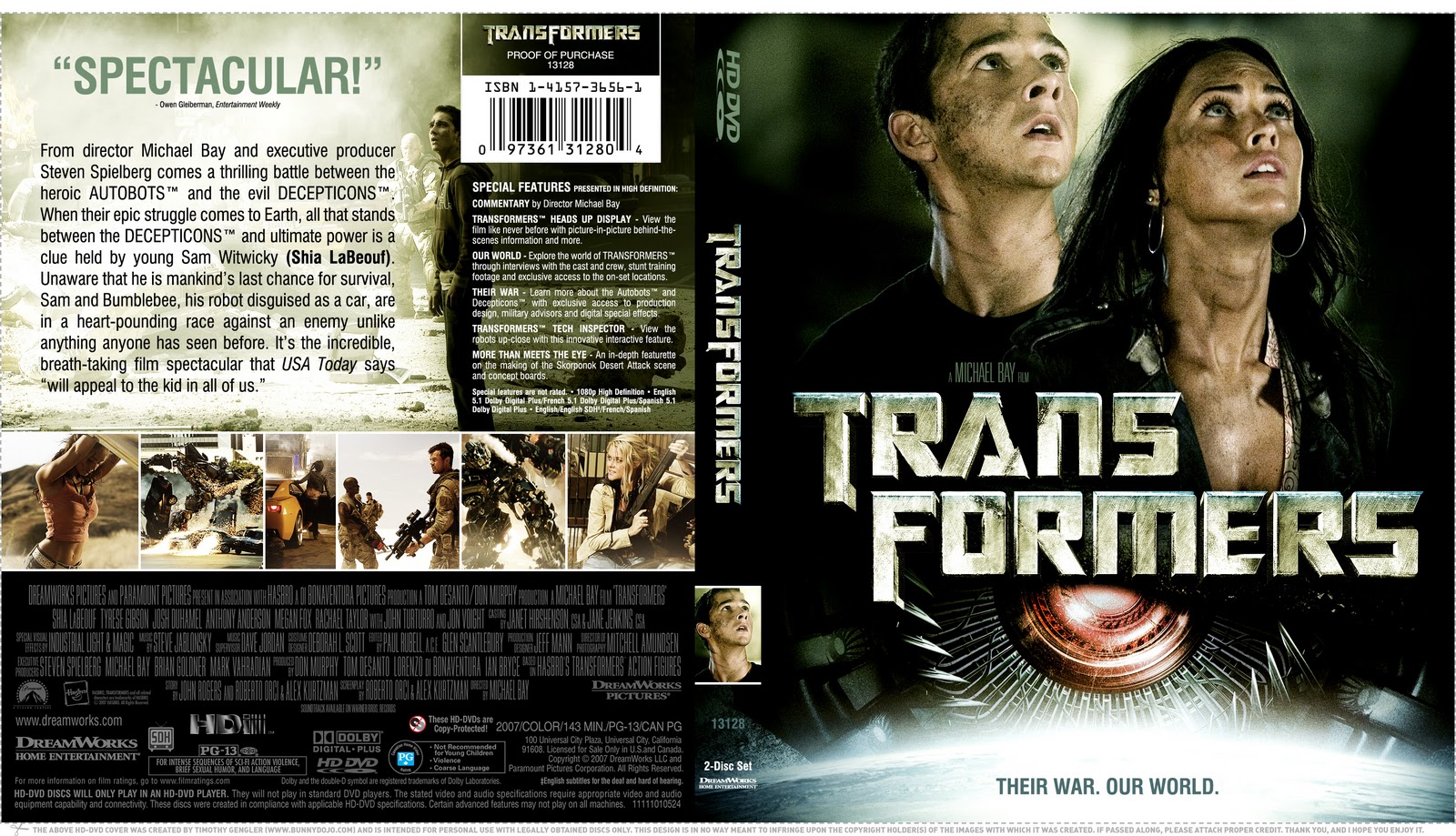 Transformers Pictures: Transformers Movie DVD Front And Back Cover Picture