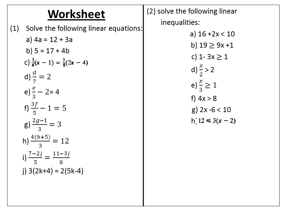Math 9: CHAPTER-2: EQUATIONS AND INEQUALITIES