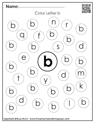 Set of Letter B "10 free Dot Markers coloring pages"