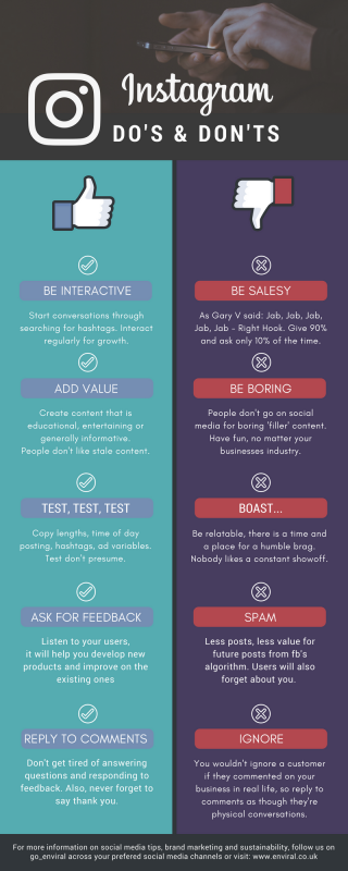 Noah's Tech Diary: Instagram Do’s and Don’ts Infographic