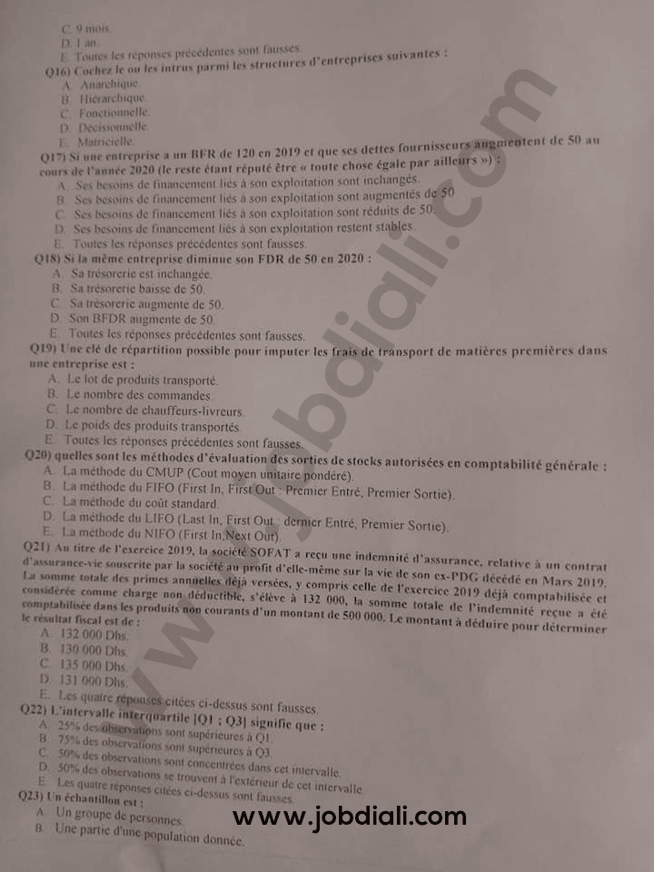 Exemple Concours Administrateur 3ème grade - CHU Mohammed VI Marrakech ... Exemple Concours Administrateur 3ème grade - CHU Mohammed VI Marrakech ...