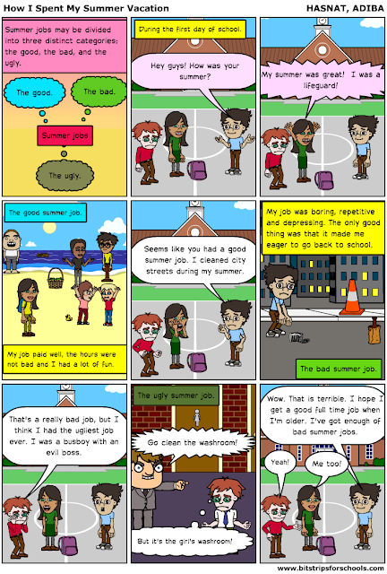 Adiba's Corner of comtemplation: How I spent my summer vacation comic strip
