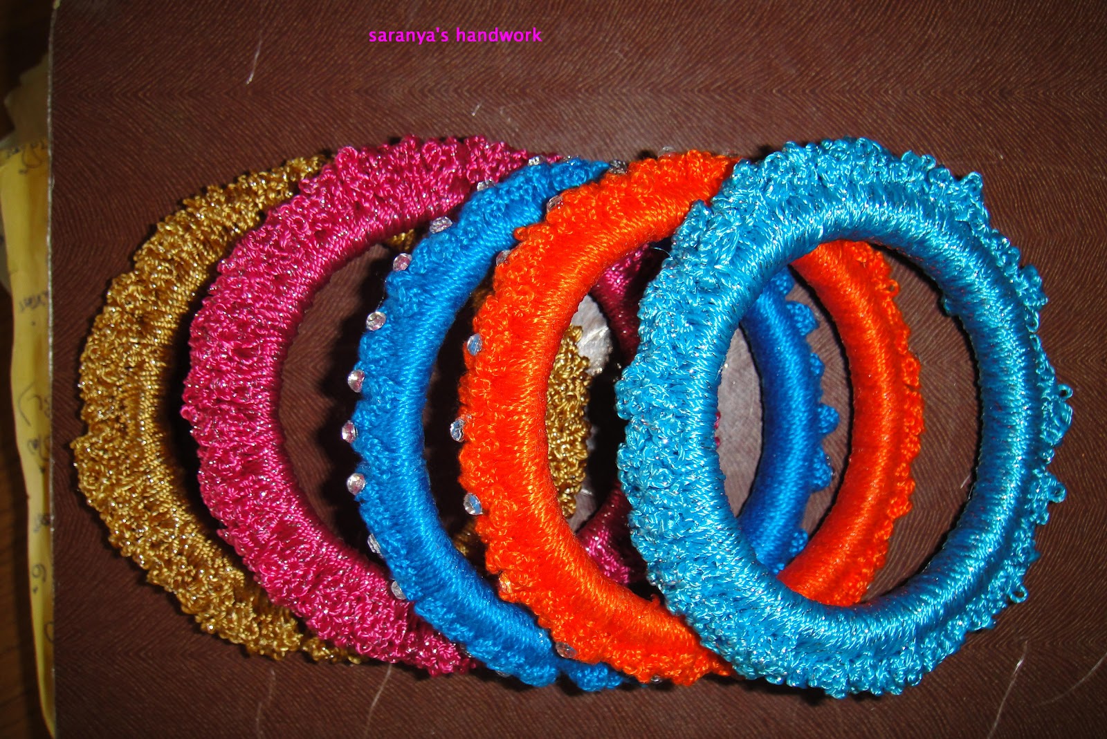 saranya's handwork: CROCHET BANGLES