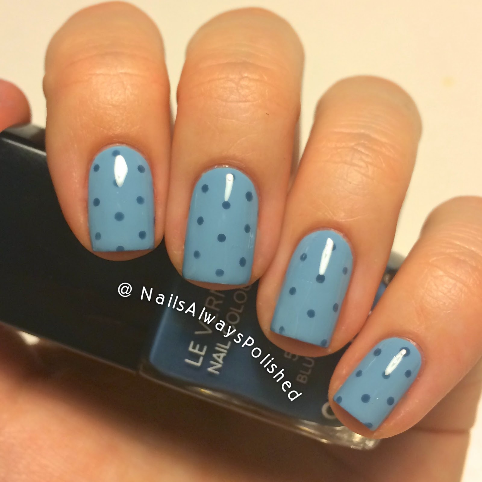 Nails Always Polished: Dusty Blue Dotticure
