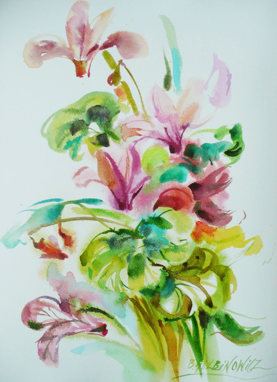 Galeria Szczęśliwych Obrazów: 4 akwarele kwiaty