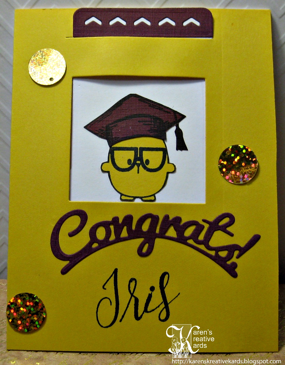 Karen's Kreative Kards: More School Color Grad Cards from My Latest Video