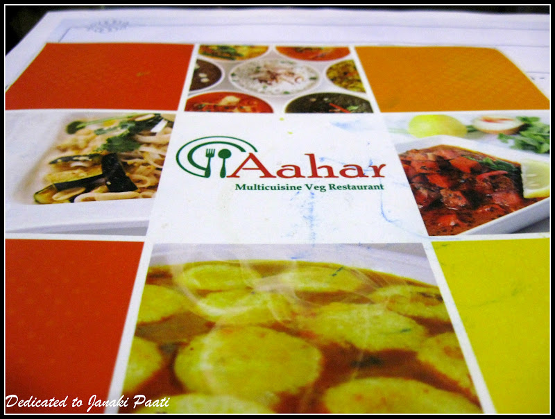Dedicated to Janaki Paati: Aahar Restaurant Review