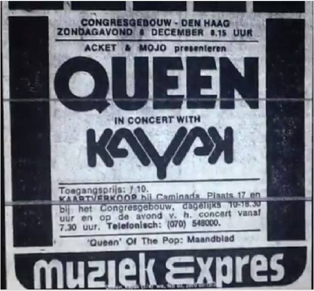 Kayakhistory: "Great lightshow" - Kayak and Queen in 1974