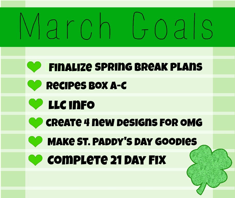 March Goals - My Glittery Heart