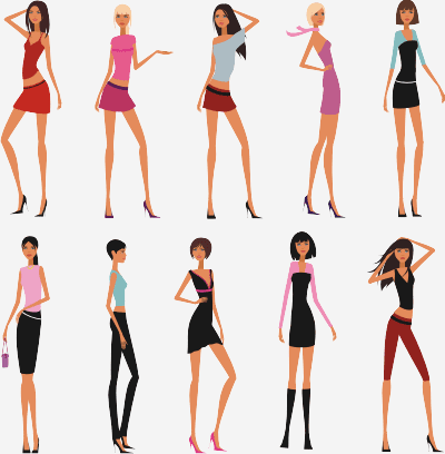 Slim Girls Vector | Corel Draw Tutorial and Free Vectors