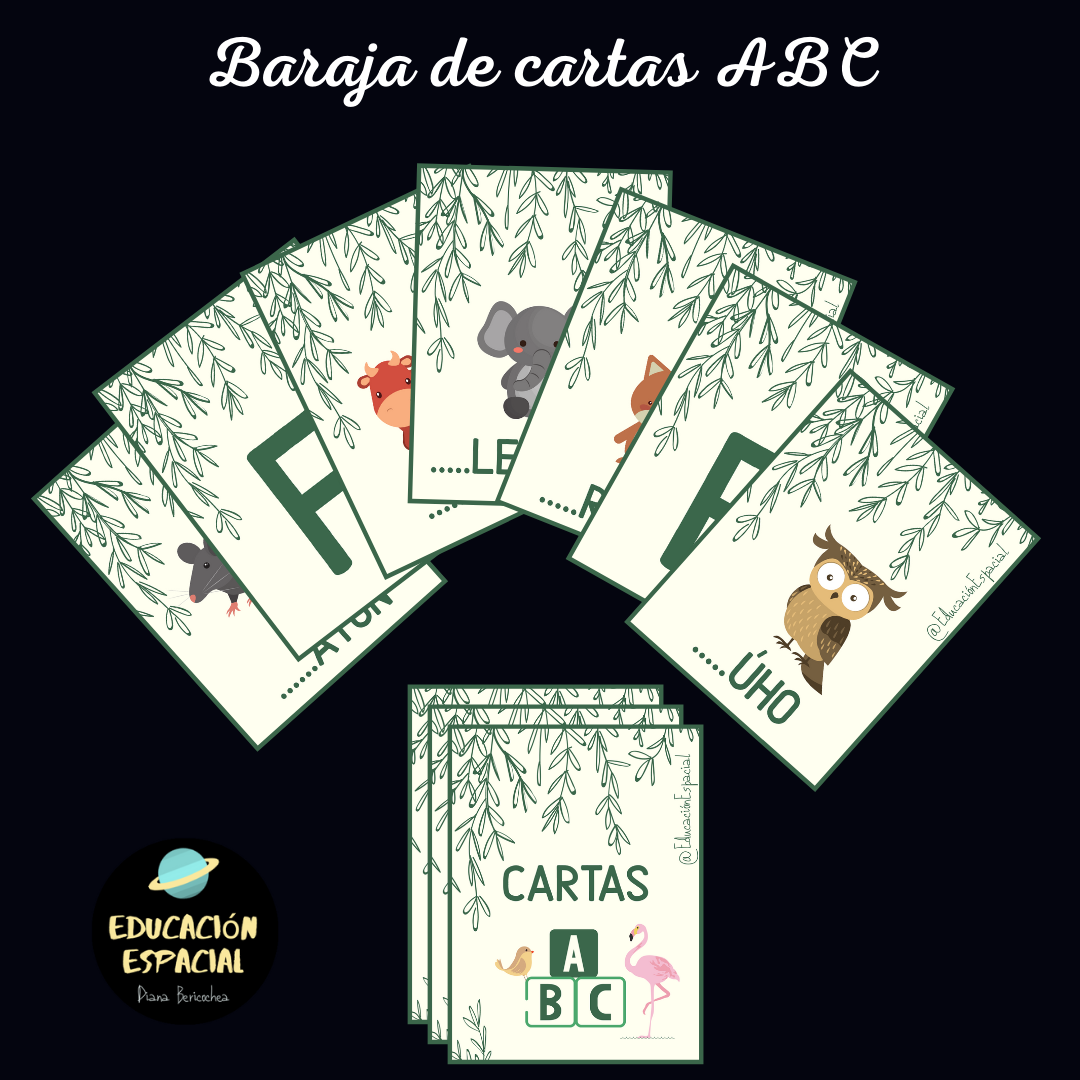 Cartas del abecedario y los animales (pdf y vídeo en español)