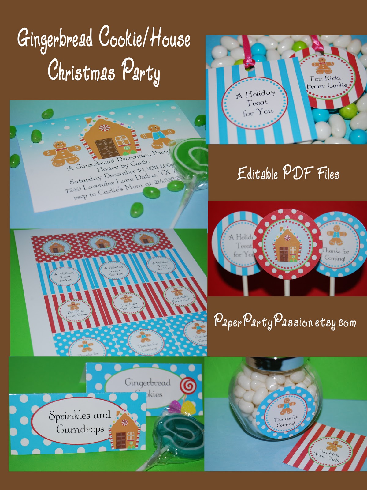 Paper Parties and Passion: Printable Christmas Party: Gingerbread Theme