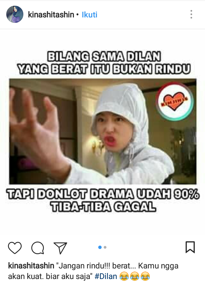 10 Meme 'Rindu Itu Berat' dalam Film Dilan Kocak Abis