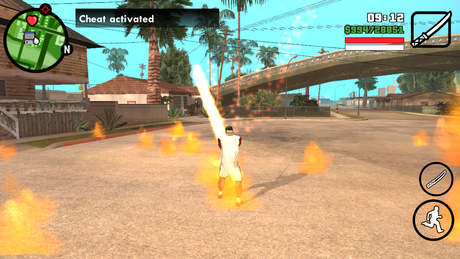 Fire katana/Fire Sword Mod For Gta Sa Android