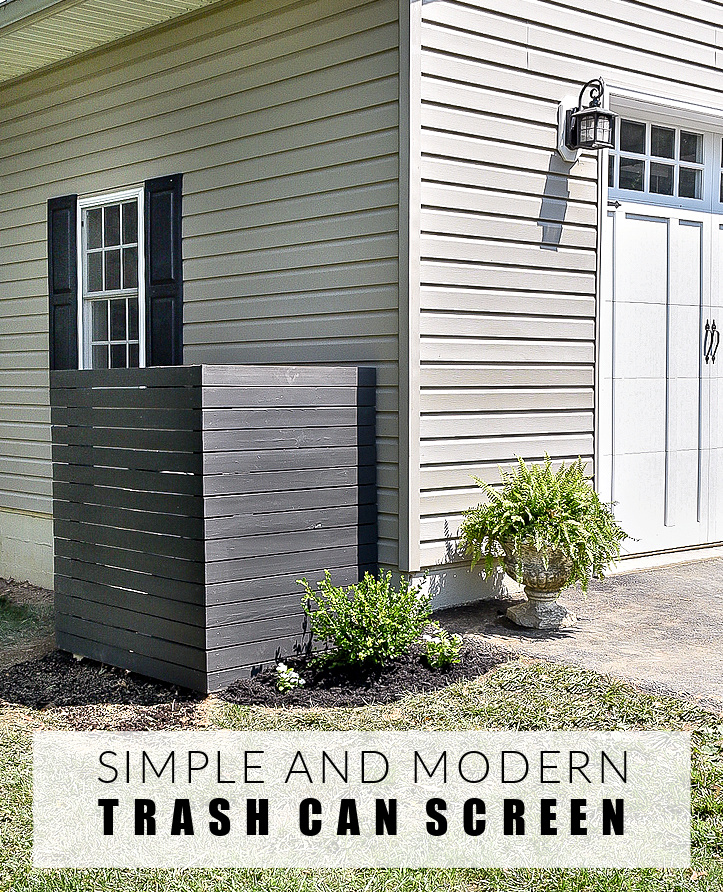 How to Build a Simple Modern Trash Can Screen | Little House of Four ...