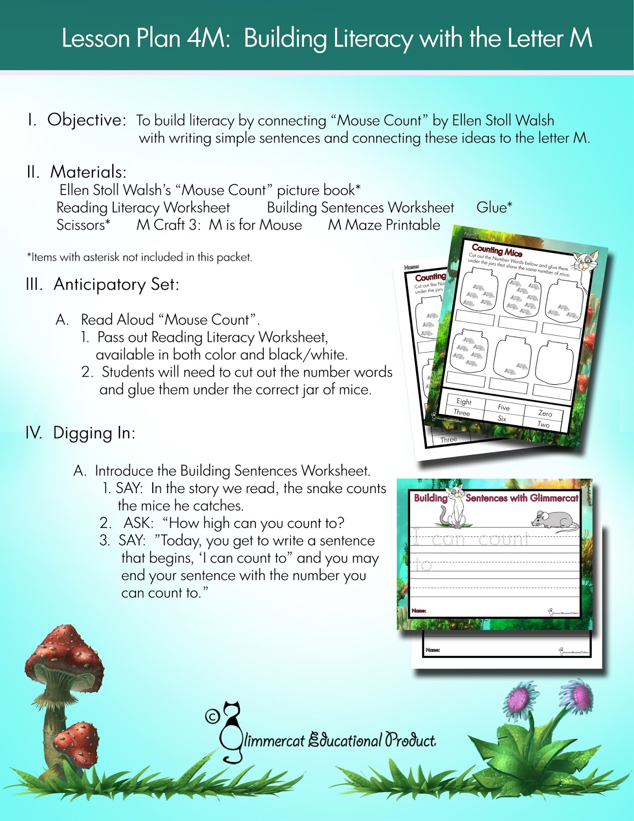 Glimmercat Education: Letter of the Week for M