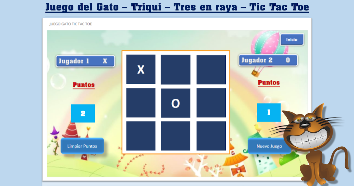 Juego Gato - Tres en raya - Triqui - Tic Tac Toe PowerPoint Html5