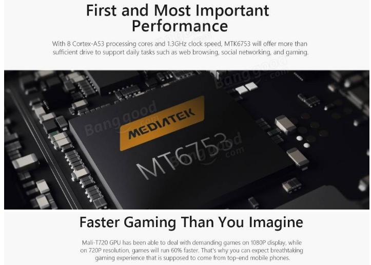 Ulefone Metal rom mt6753 escáner de huellas digitales- núcleo octa RAM 16GB 3GB de 5 pulgadas ...