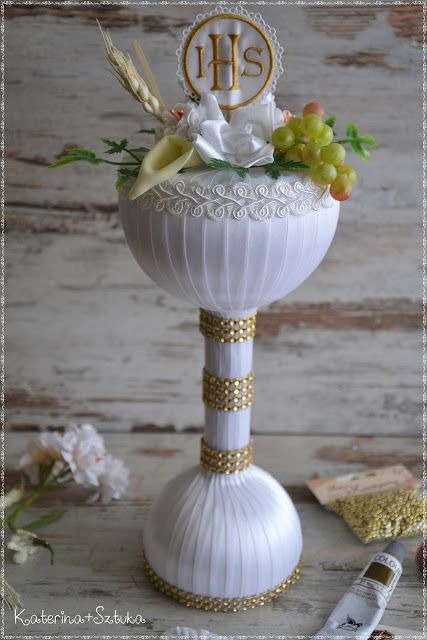 Mi Fiesta Creativa: Como hacer copas decorativas para primera comunión