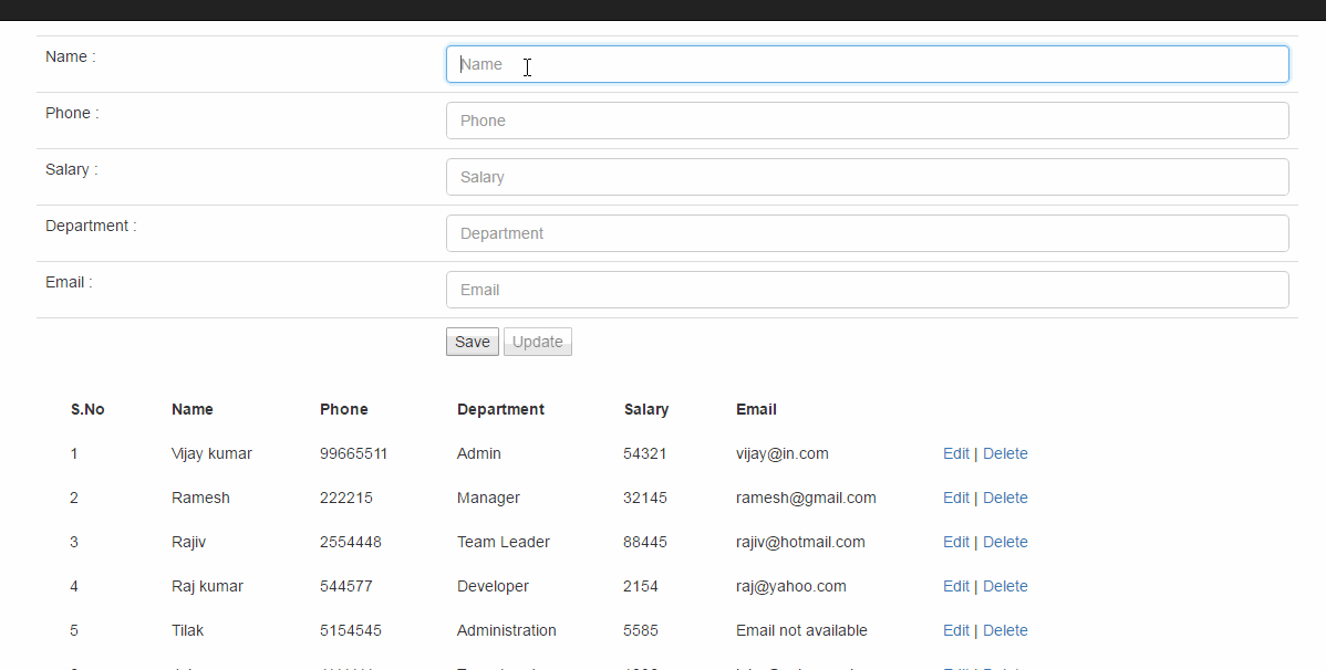 How To Insert Update Delete And Show The Data Using Angularjs In Mvc Aspmantra Asp