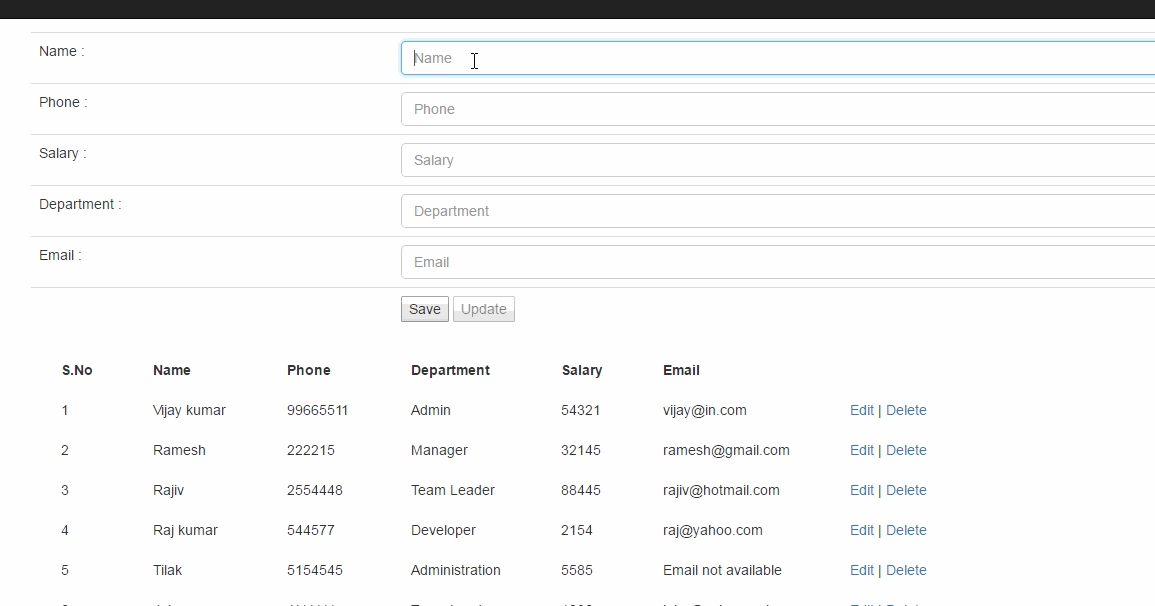 How To Insert Update Delete And Show The Data Using Angularjs In Mvc Aspmantra Asp