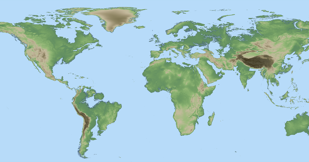 World Map 100m Sea Level Rise
