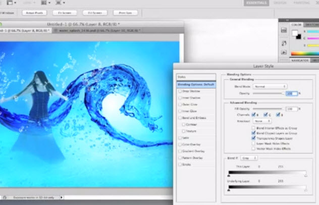 วิธีการแต่งภาพทำเอฟเฟคน้ำ cool water splash effect ด้วยโปรแกรมโฟโตชอป ...