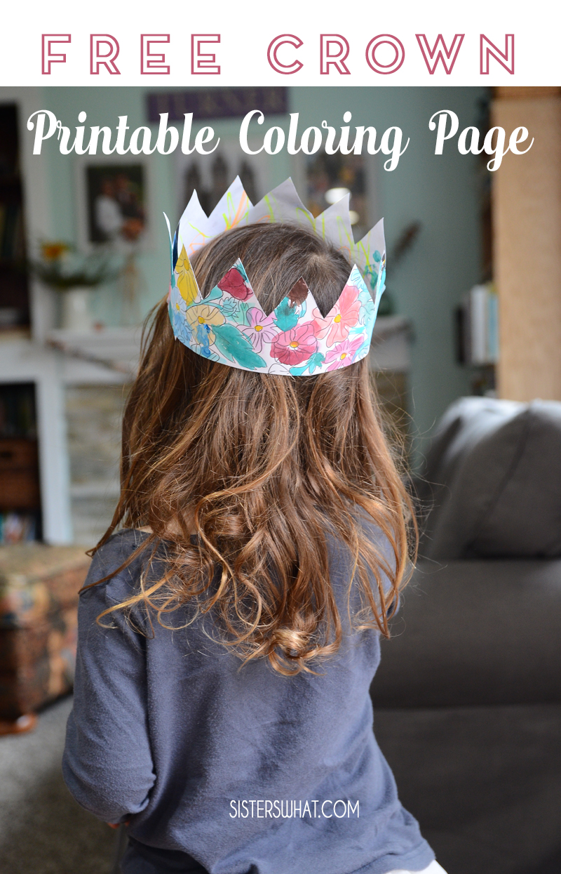 Printable Party Crown Coloring Page - Sisters, What!