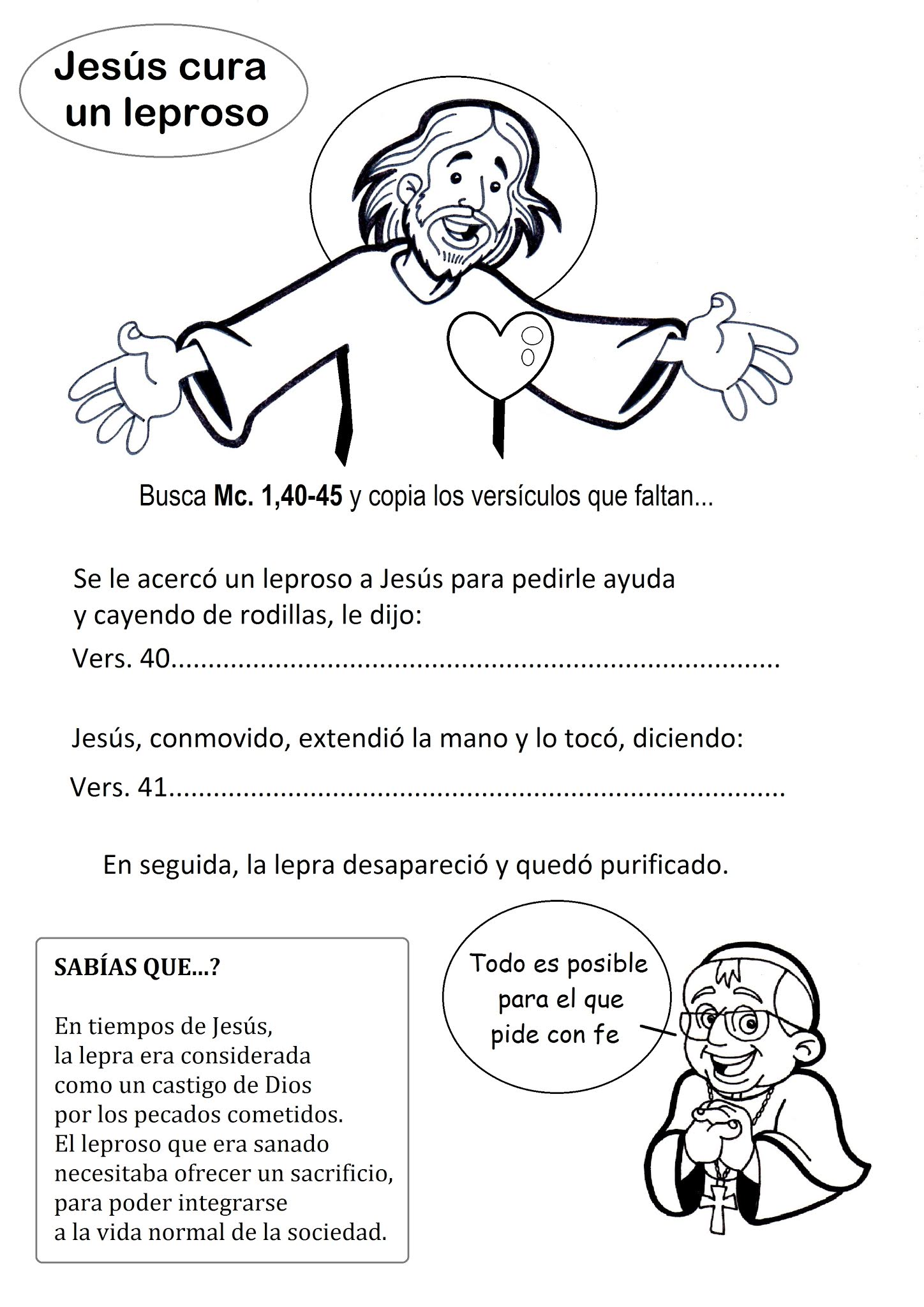 JUEGO: Jesús cura un leproso - Educacion Religiosa