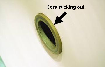 Protruding or Slipped Core - Troubleshooting Paper Defects