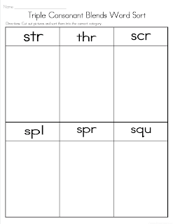 Teachers R US: Triple Consonant Blends Worksheets