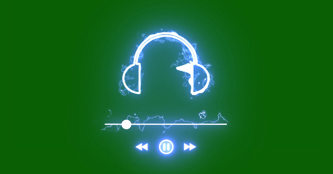 New green screen blue color headphone audio spectrum video footage ...