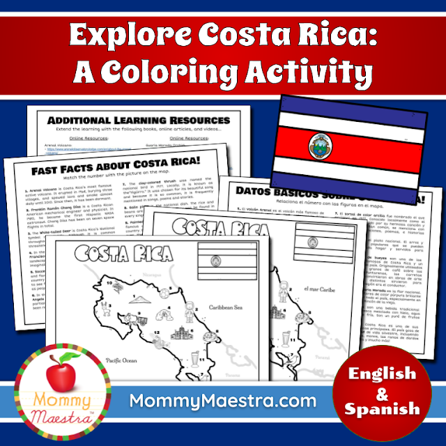 Mommy Maestra: New Costa Rica Country Coloring Activity