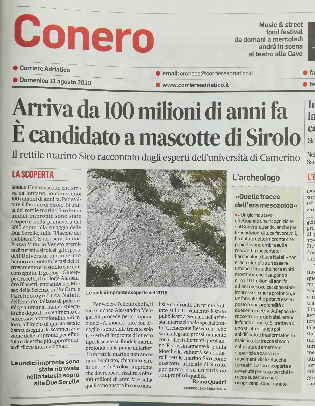 Luca Natali: Siro: "Arriva da 100 milioni di anni fa. E' candidato a ...