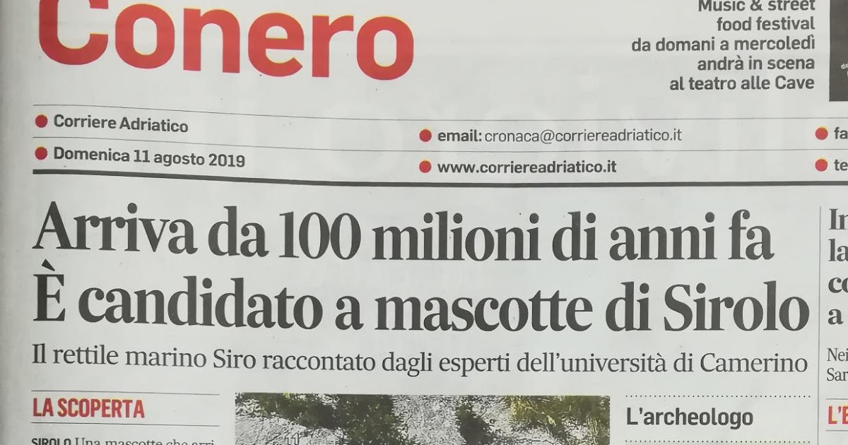 Luca Natali: Siro: "Arriva da 100 milioni di anni fa. E' candidato a ...